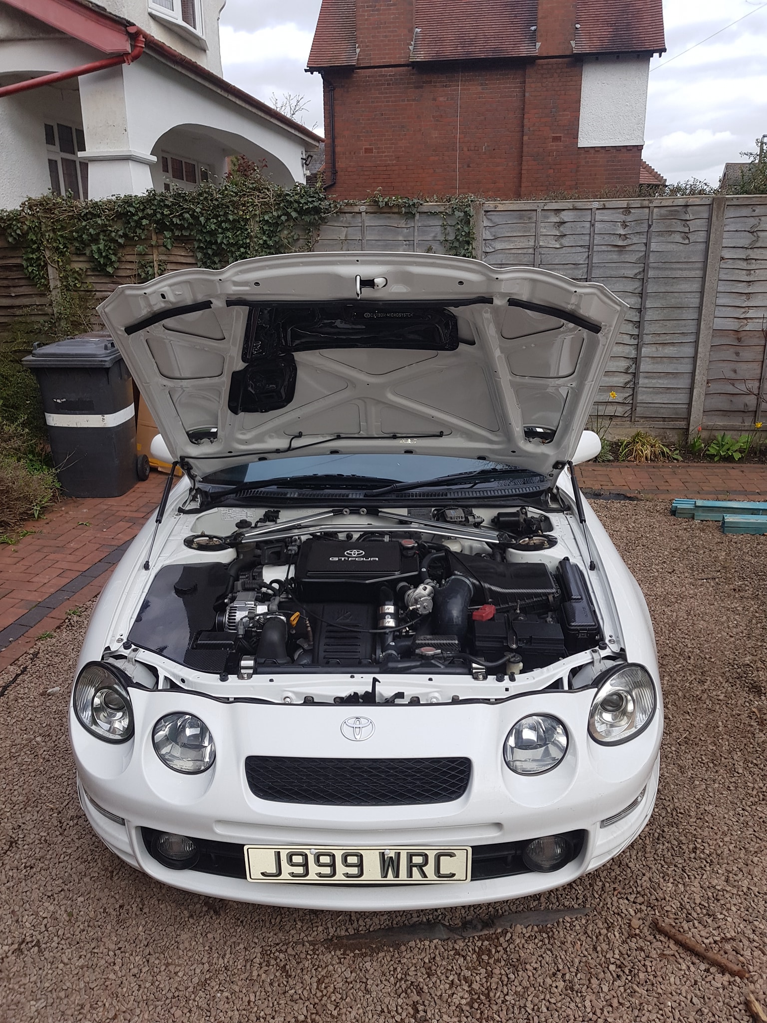 Carbon fiber rain guard for Toyota Celica gt4 st205 bonnet