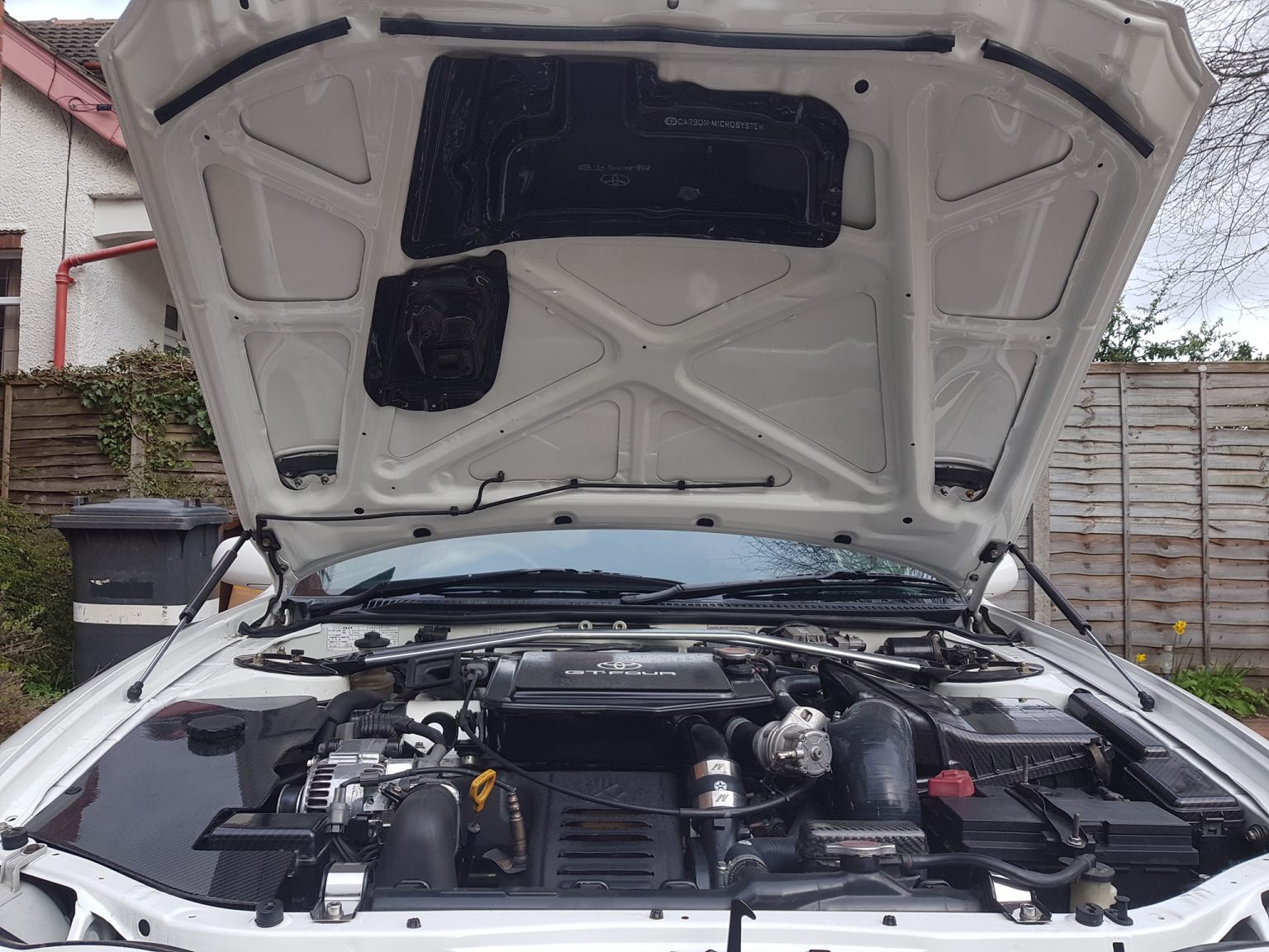 Carbon fiber rain guard for Toyota Celica gt4 st205 bonnet